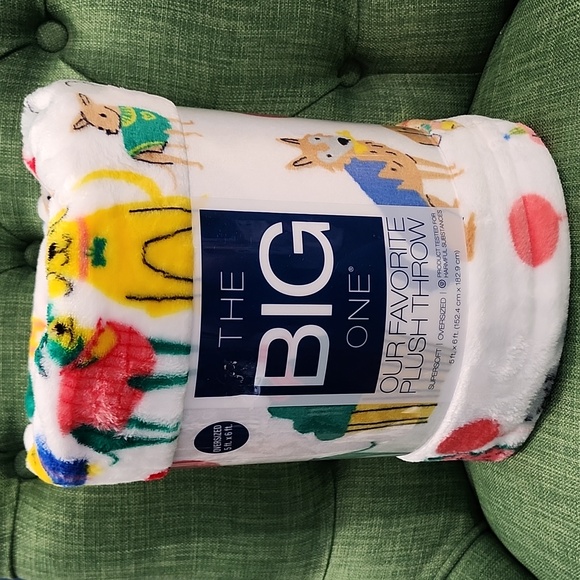 The Big One | Bedding | The Big One Colorful Dog Print Throw Blanket ...